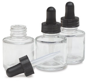 Empty Glass Ink Bottles, Dick Blick - Art Materials